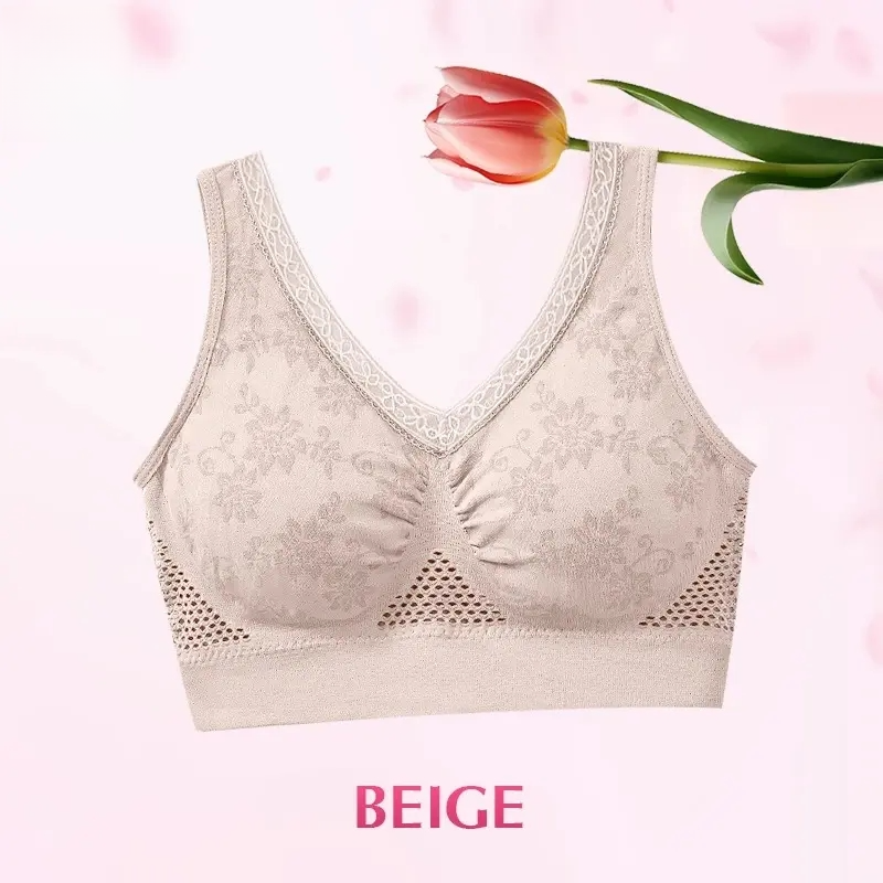 Ella Bra - Breathable Cotton Button Comfy Lifting Bra