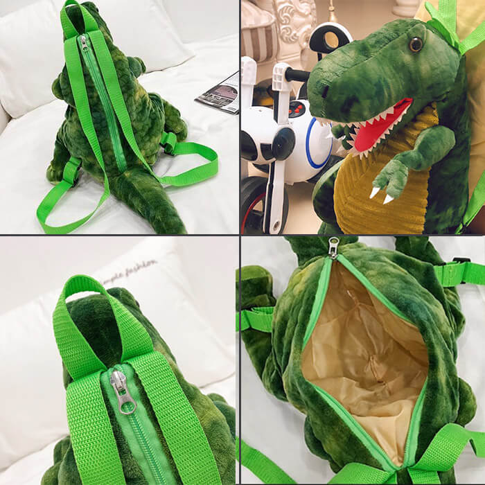3D Dinosaur Backpack for Kids Plush Dinos Figure Toy Bags