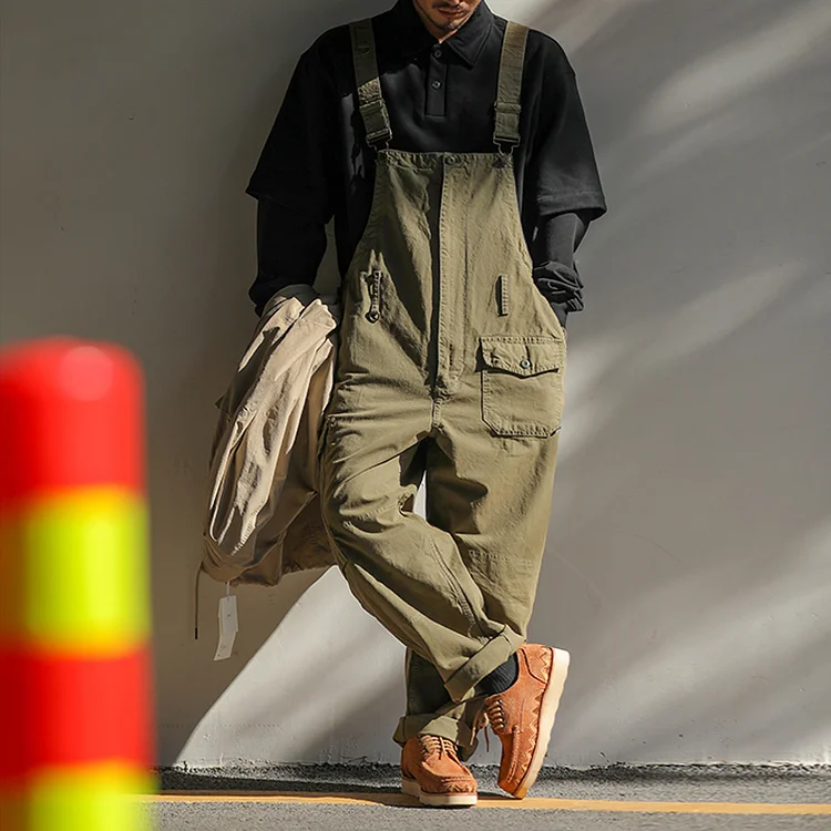 Versatile Retro Straight Adjustable Casual Overalls