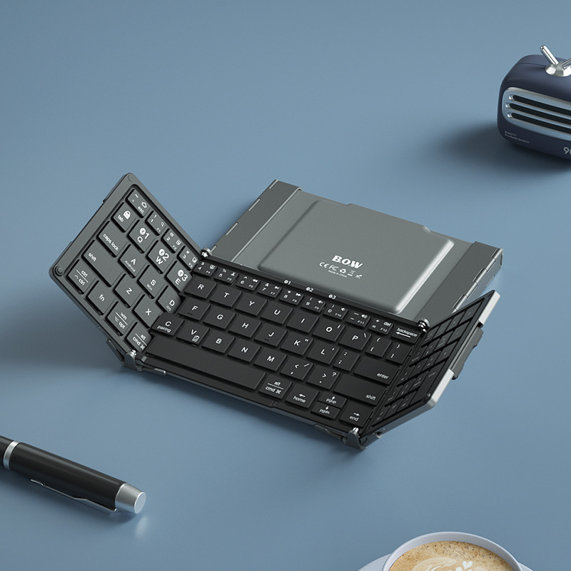 Three Folding Bluetooth Small Keyboard Pocket Keyboard With Number Keys ...