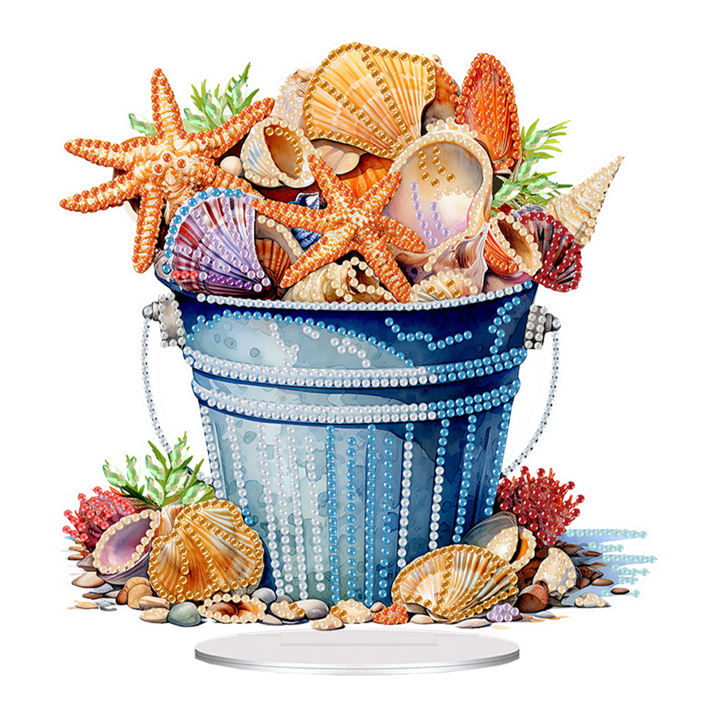 Acrylic Summer Seashell Diamond Painting Desktop Decor Tabletop Diamond ...