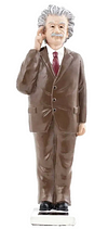 Solar powered Albert Einstein thinking statue