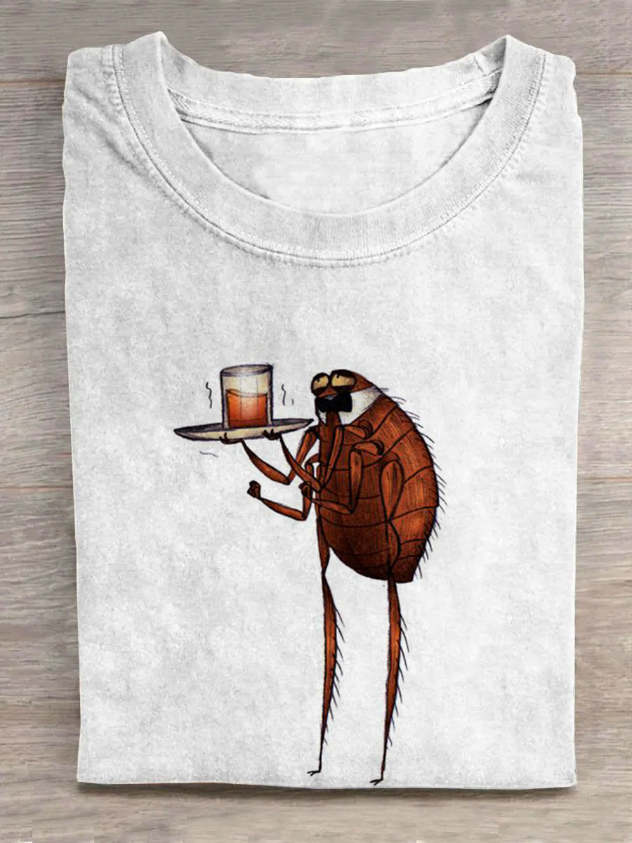 Cockroach Waiter Serves Wine T-shirt