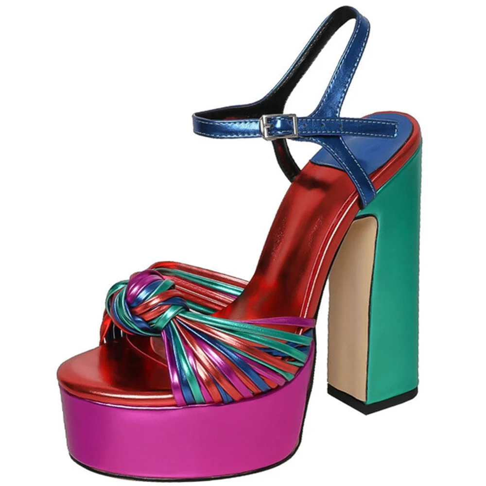 Yyvonne Sandals For Women Bow Knot Luxury Chunky Heel Super High Shoes ...