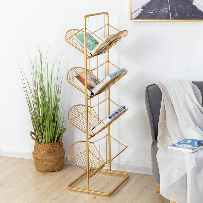Wrought iron folding bookshelf