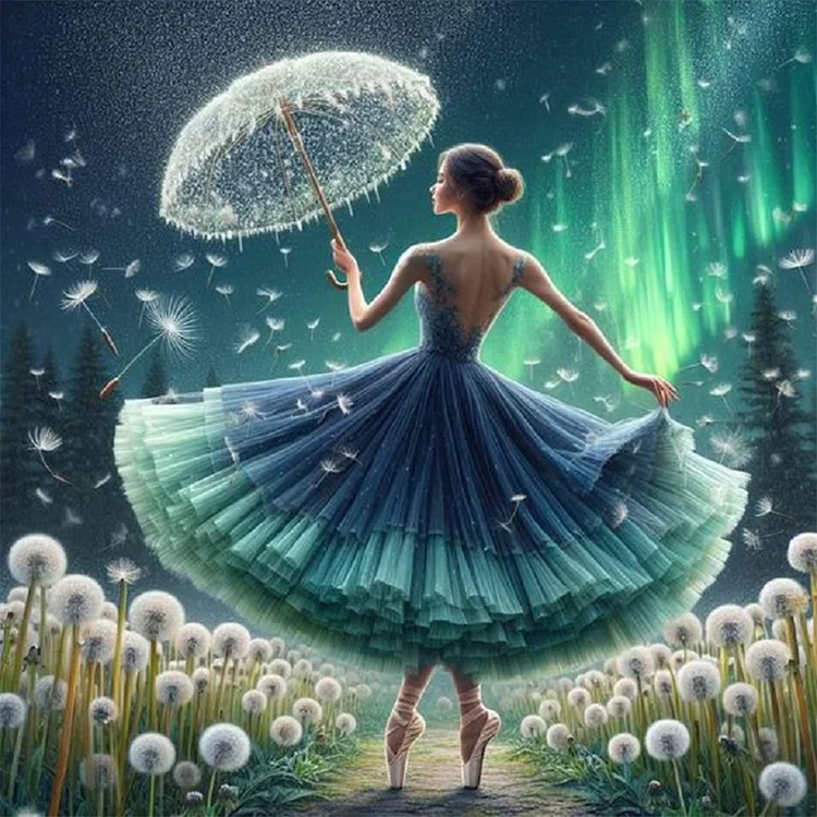 Dandelion Girl 30*30CM (Canvas) Full Round Drill Diamond Painting