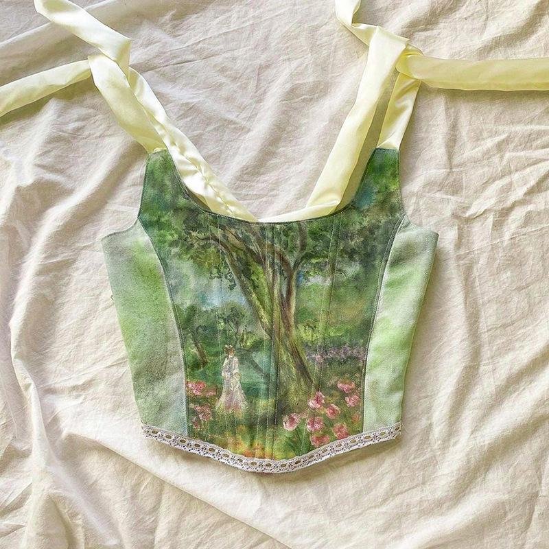 RETRO LANDSCAPE BACK STRAP LACE-UP VEST