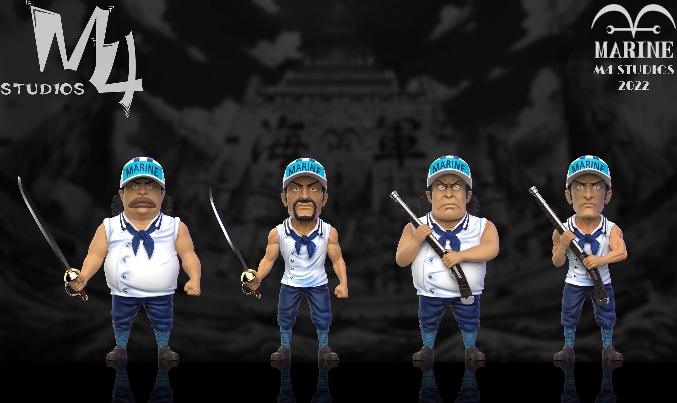 Marines Character Series 036 Marine Soldiers - ONE PIECE Resin Statue ...