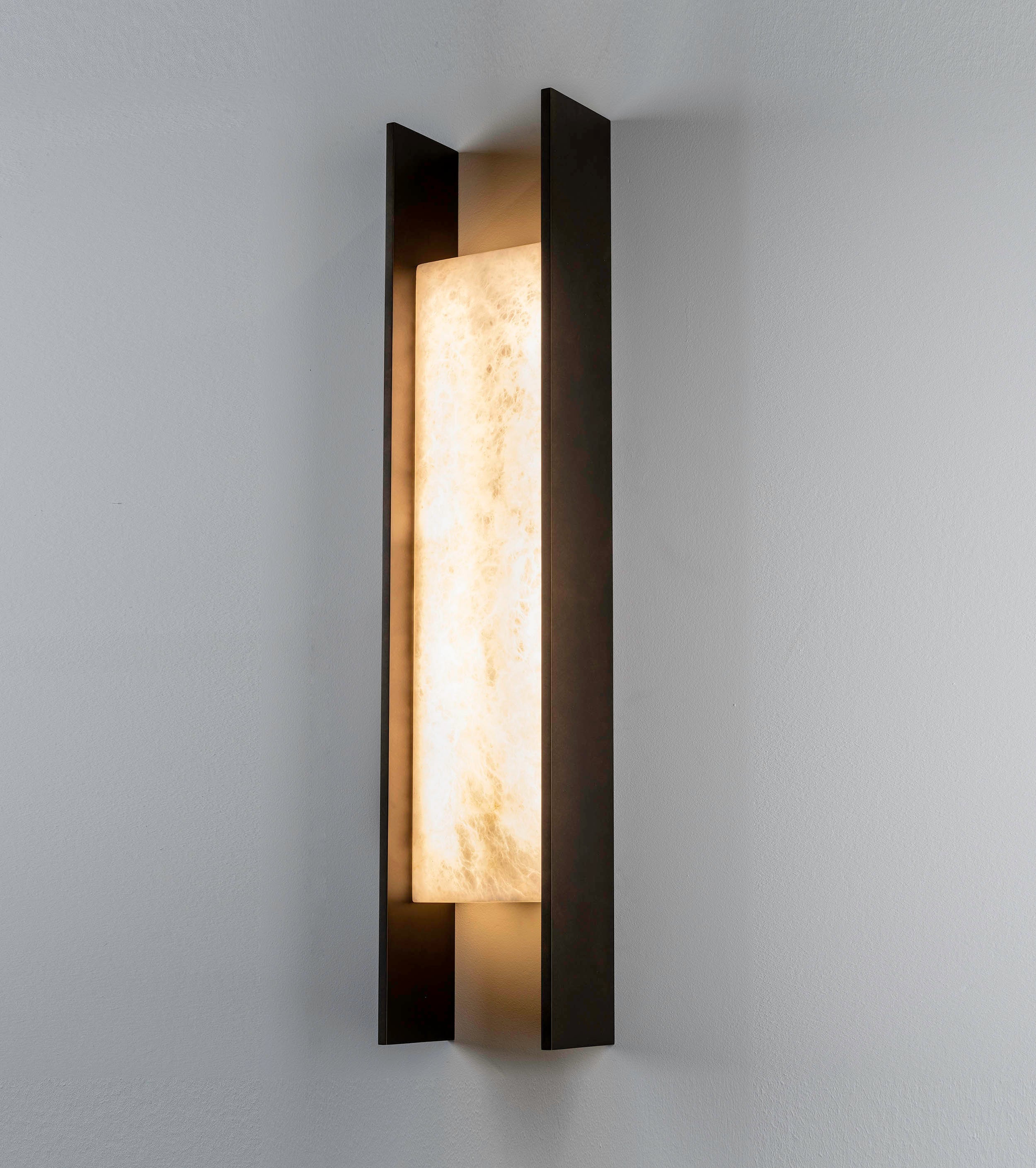 IDA Modern Natural Alabaster Linear Wall Sconce,stone pendant lights