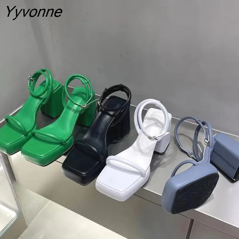 Yyvonne 2022 Summer New Brand Narrow Band Women Sandal Fashion Platform ...