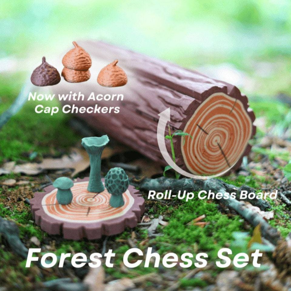 Roll-Up Forest Chess Set - Log