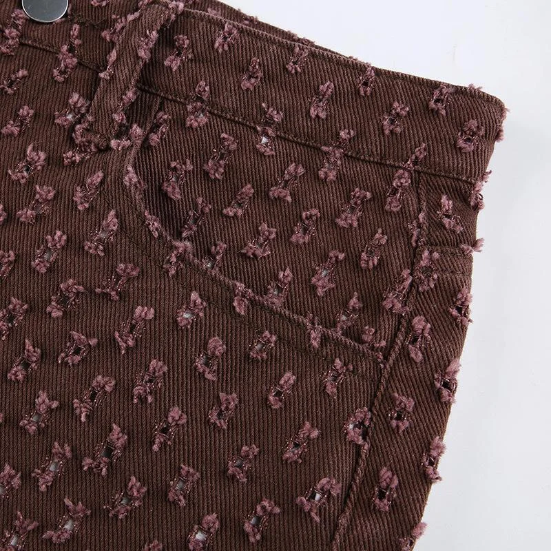 RIPPED TEXTURE STREET JEANS