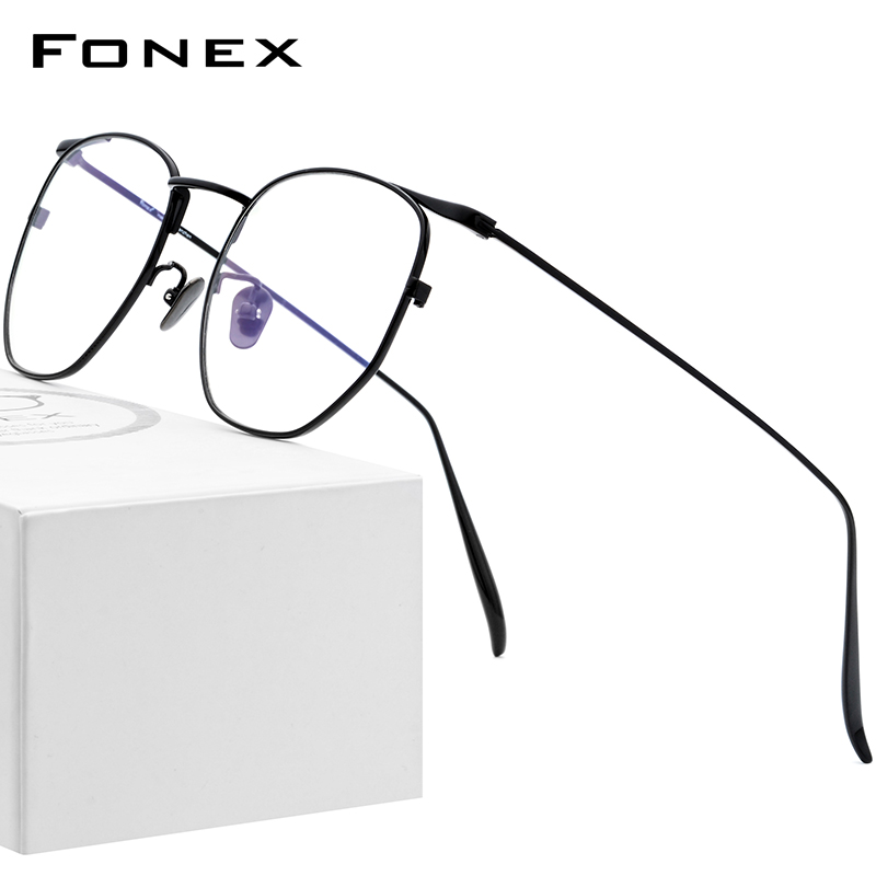 FONEX Pure B Titanium Glasses Frame Women Ultralight Polygon Eyeglasses ...