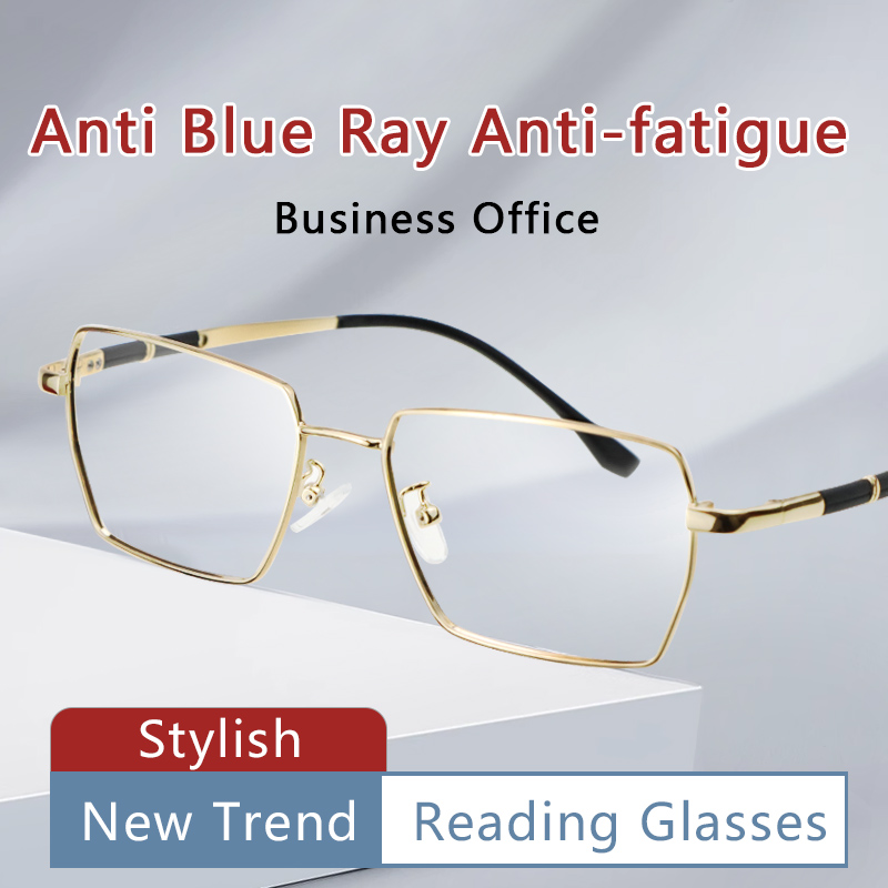 Anti Blue Ray Anti-fatigue Reading glasses Spectacles With Gold Wire ...