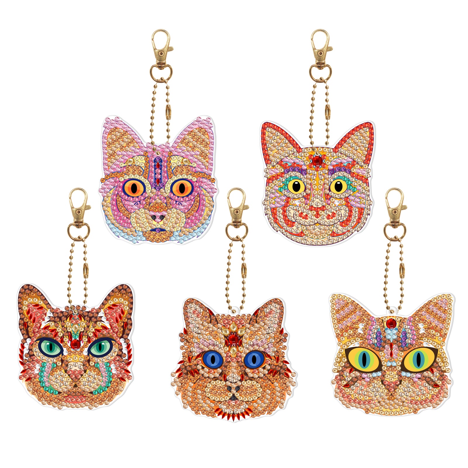 DIY Diamond Painting keychain | Cat | 5 Piece Set