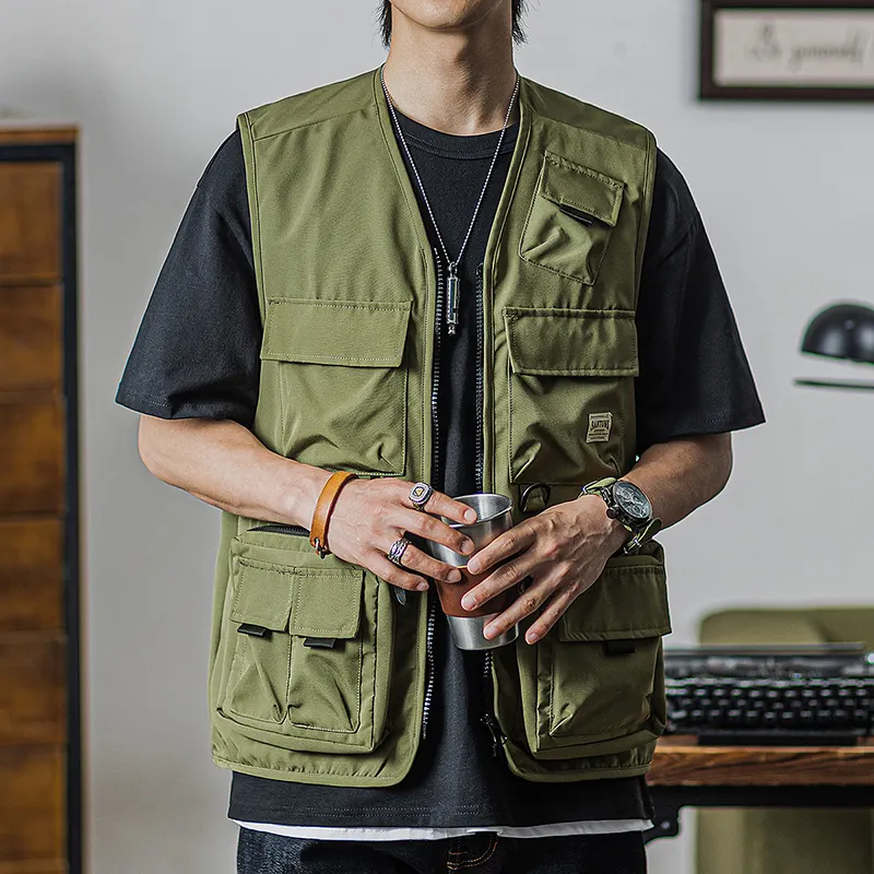 Casual Retro Functional Multi-pockets Vest