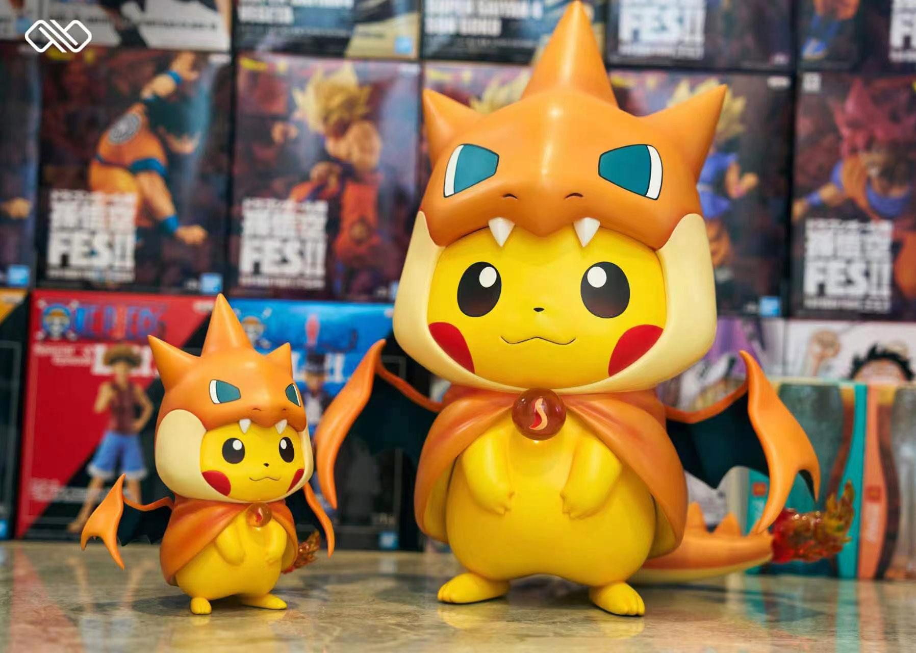 Small & Big Scale Charizard Y Cosplay Pikachu - Pokemon Resin Statue ...