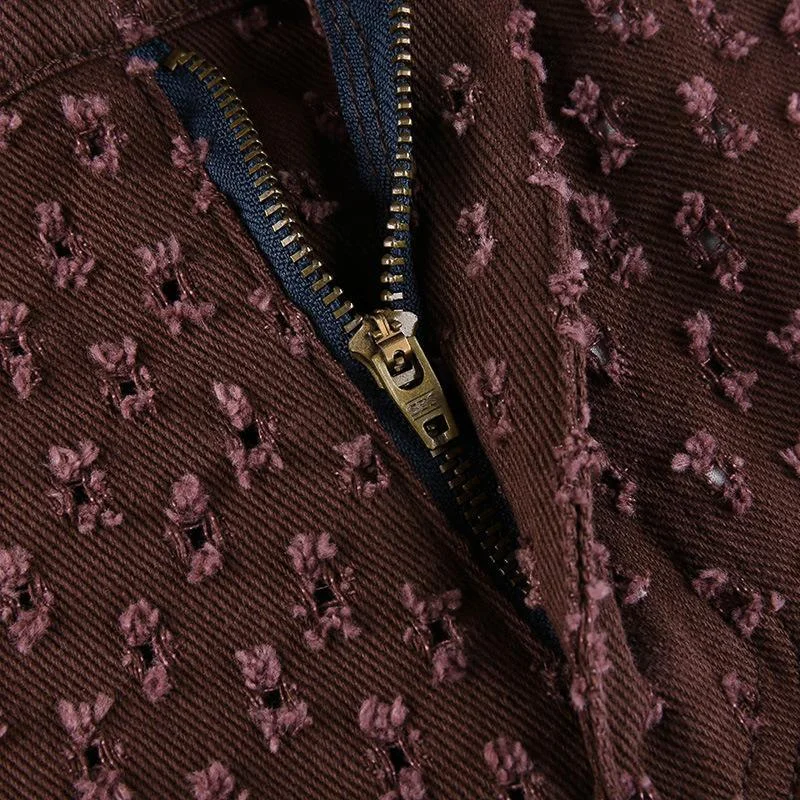 RIPPED TEXTURE STREET JEANS