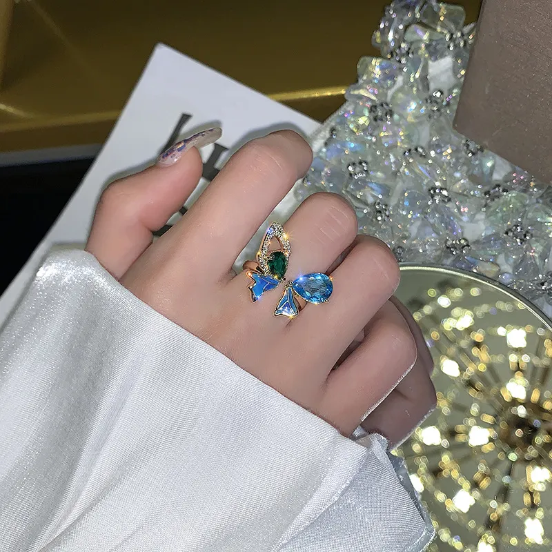 SEAWATER BUTTERFLY OPEN RING