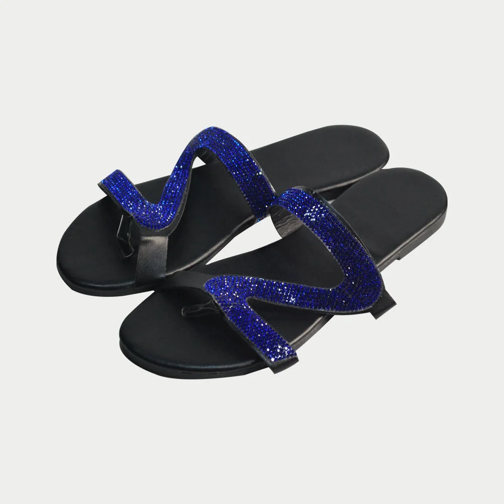 S-shaped Bright Diamond Non-slip Flip Flops
