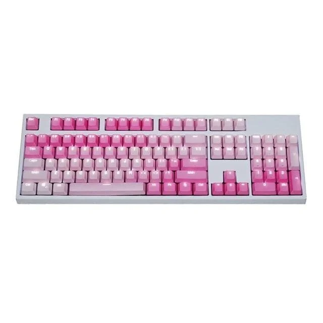 4 Styles Pastel Rainbow PBT Pastel Backlit Rainbow Kawaii Keycaps SP16336