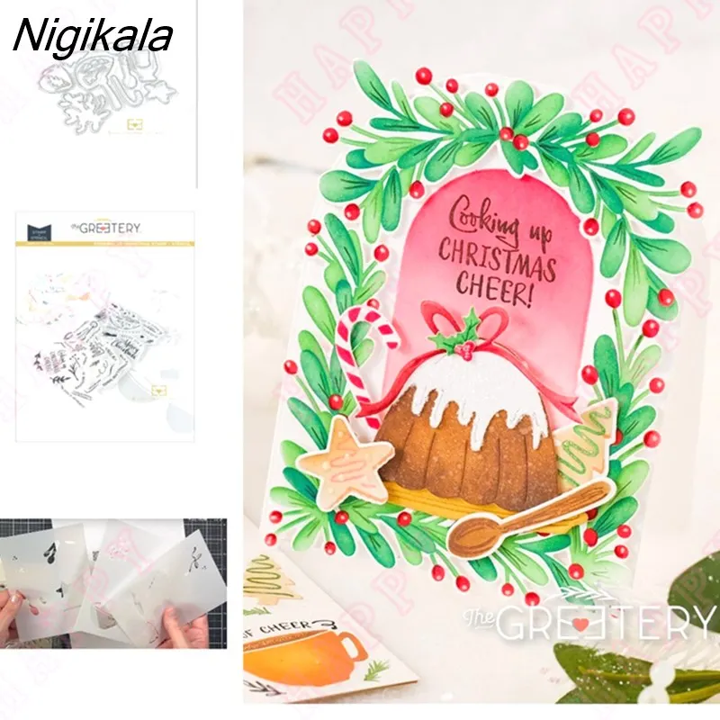 Nigikala Metal Cut Dies Stamps Stencils Pudding Cook Up Pines Diy ...