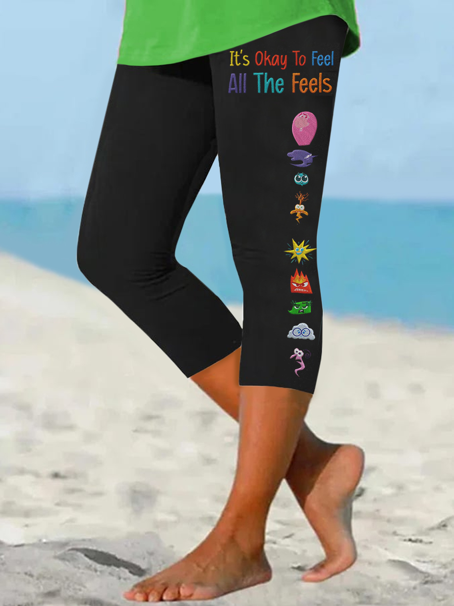 Mental Health Suicide Prevention Print Yoga Bottom Cropped Pants