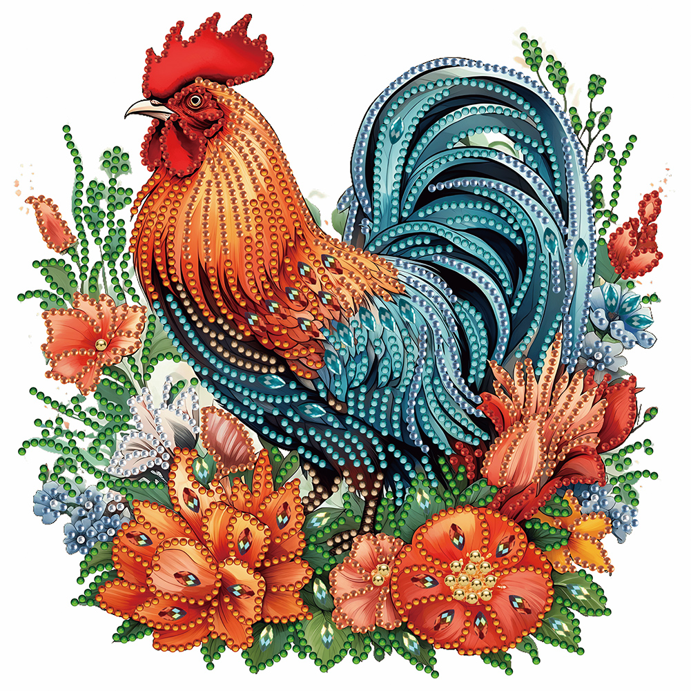 Diamond Painting-DIY Crystal Rhinestone Flower Rooster
