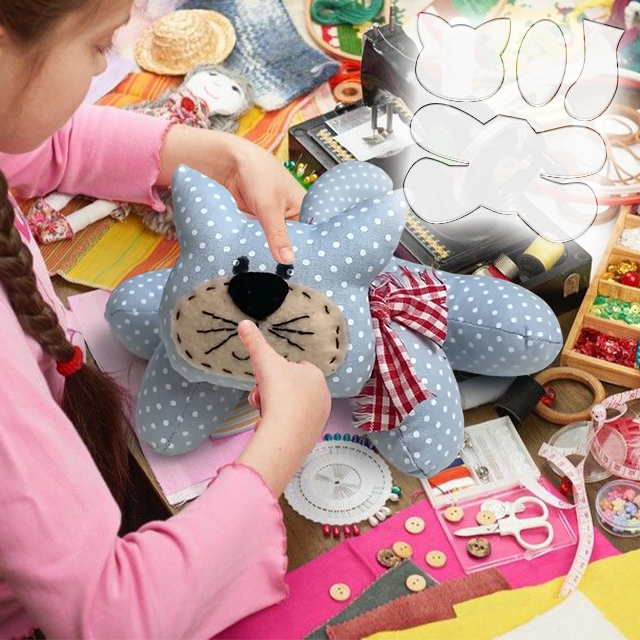 Fred the Cat Sewing Template Set - With Instructions