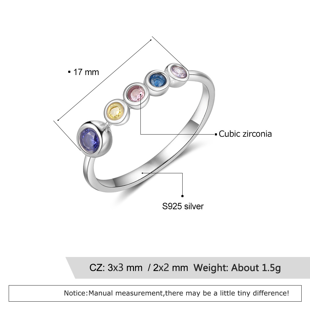 Custom 925 Sterling Silver Birthstones Rings