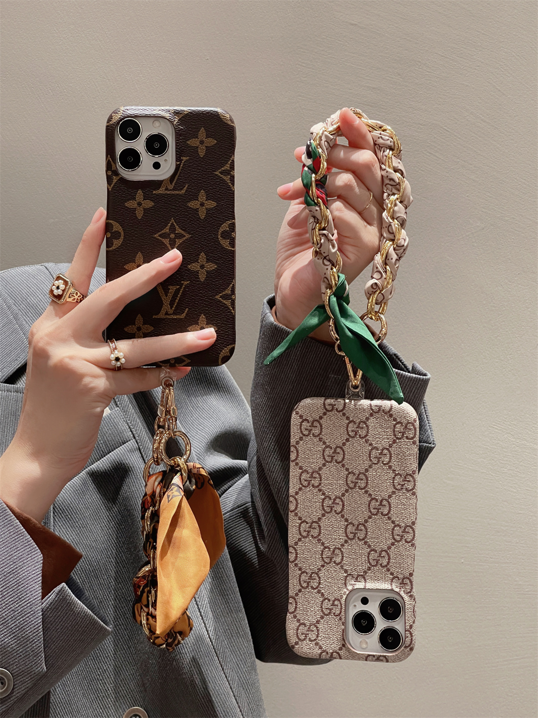 LV GUCCI Official Luxury LV Gucci Canvas Apple iPhone Case Detachable ...