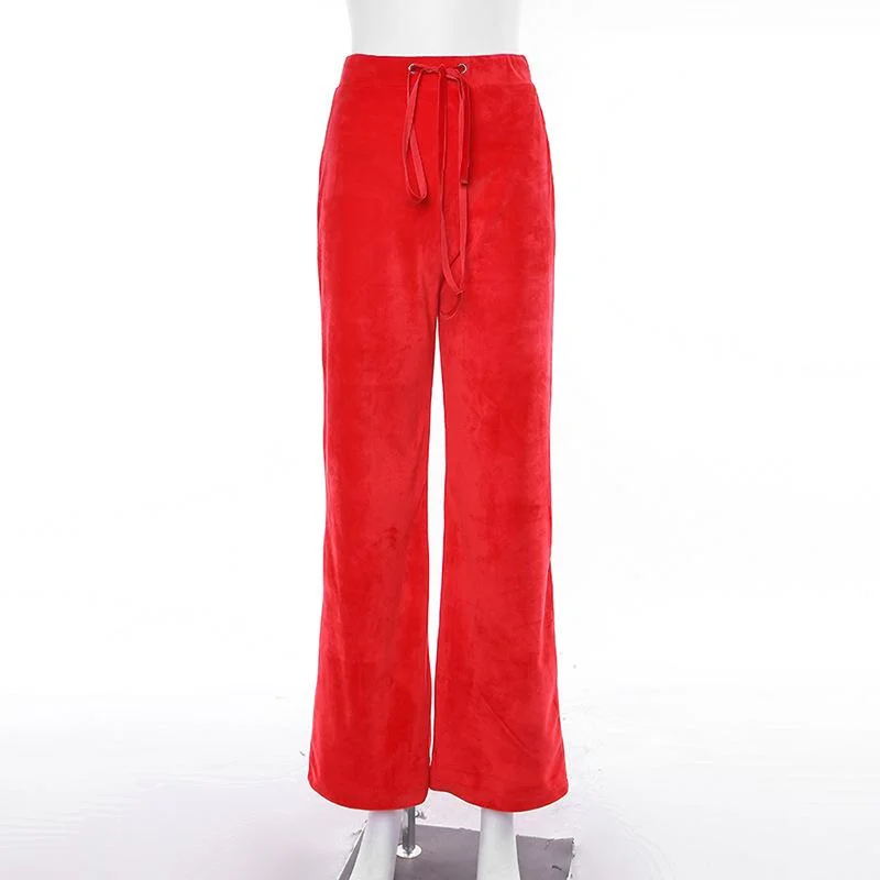 RED HIGH WAIST PANTS