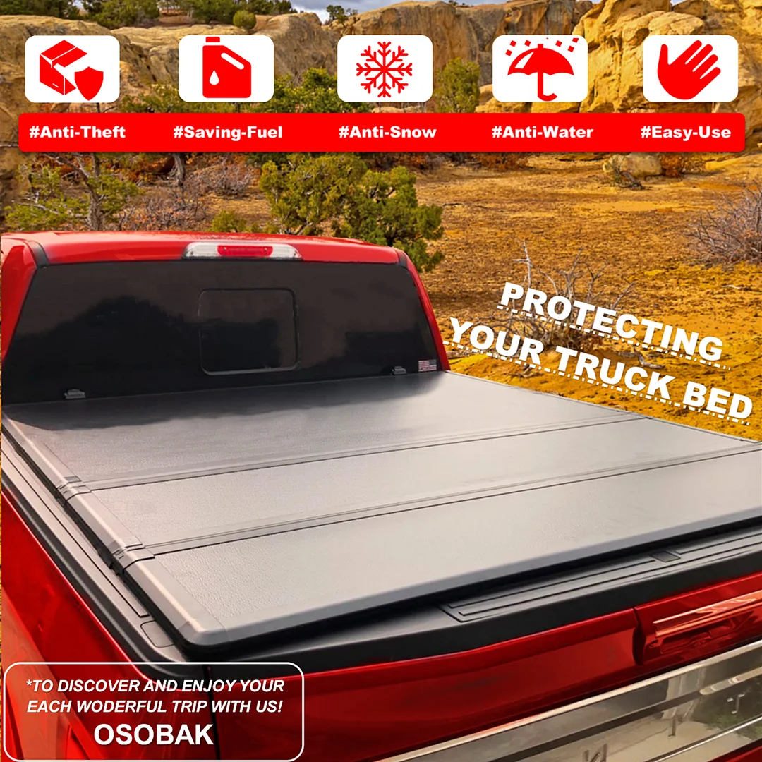 For 2019-2022 Ford Ranger 5' Truck Bed | OSOBAK Hard Tri-Fold Tonneau ...