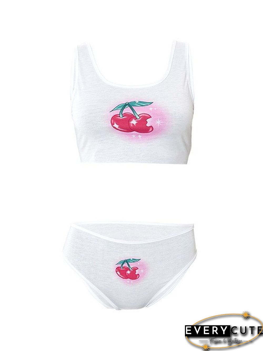 Cherry Print Two Piece Set