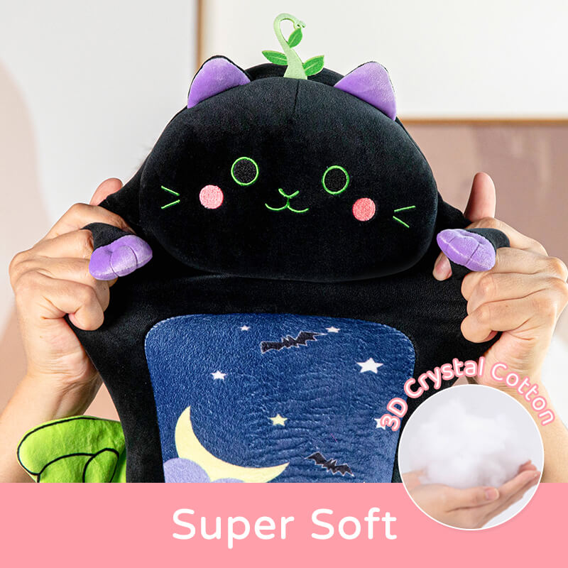 Mewaii™ Kawaii Black Cat Stuffed Animal Plush Squishy Pillow Soft Toy
