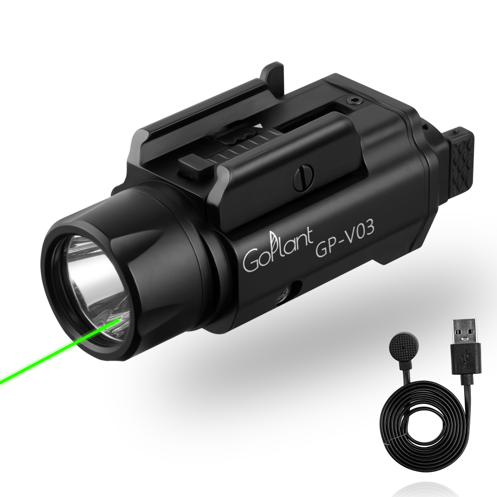 GOPLANT 1750 Lumens Weapon Laser Light Combo - Adjustable Rail LED ...