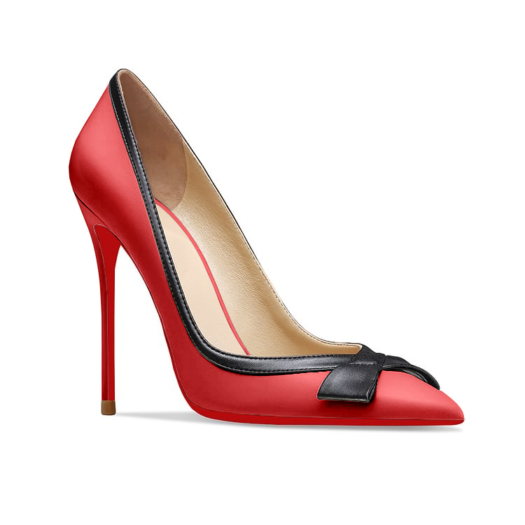 100mm Women's High Heels Fashion Floral Bow Ribbon Silk Red Bottom Sandals