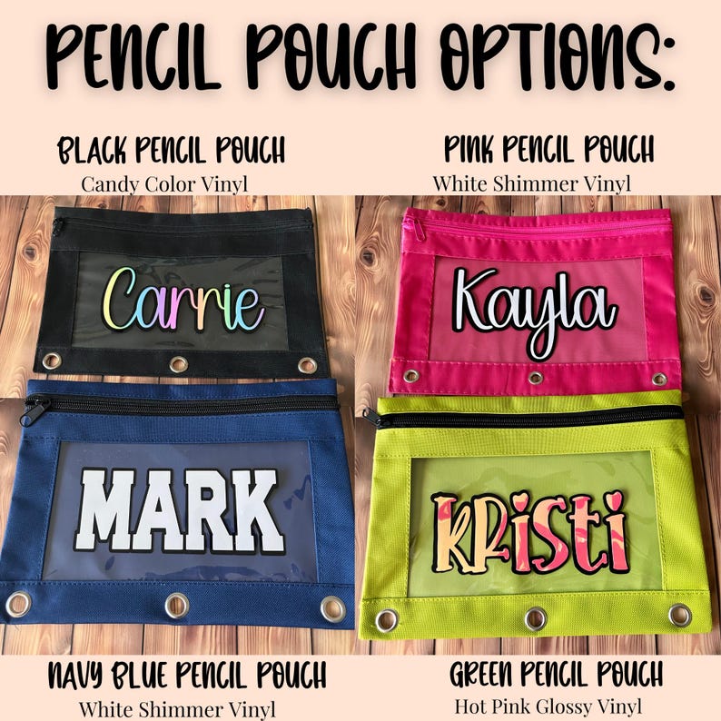 Custom School Pencil Bag with Free Name Stickers Kids Back To School ...