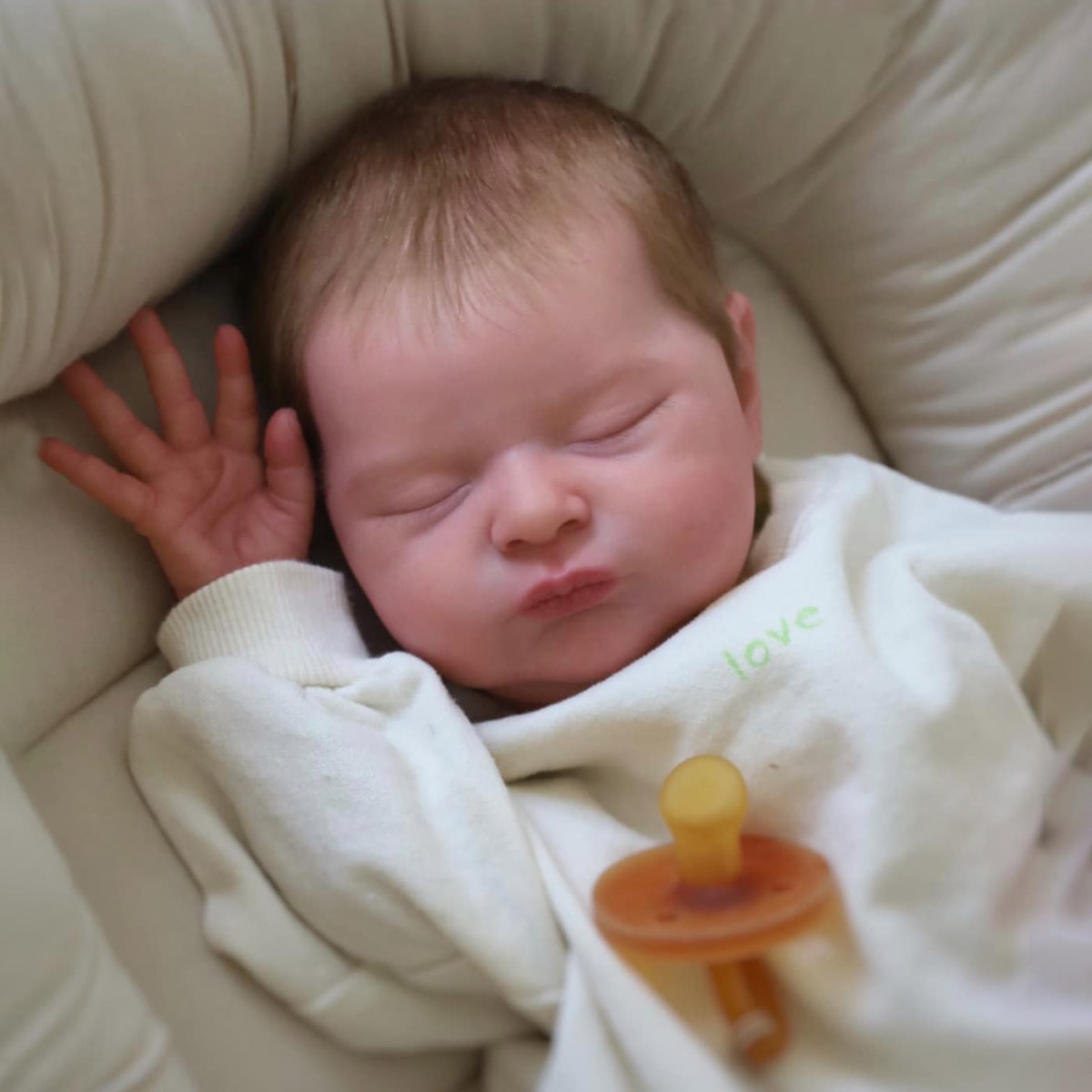 [Heartbeat & Sound] 20" Handmade Lifelike Reborn Newborn Baby Sleeping ...