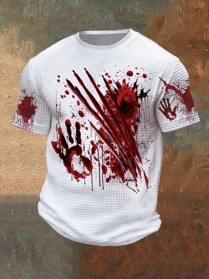 Men's Bloody Problem Solved Waffle Crew Neck T-Shirt