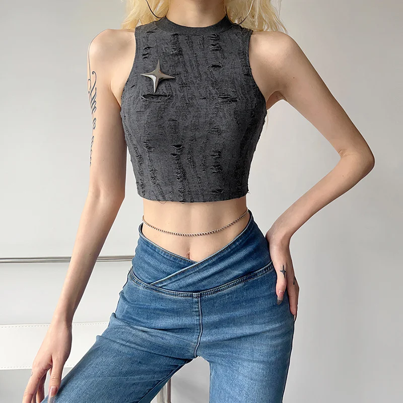 STREET WEAR RIPPED TANK TOP