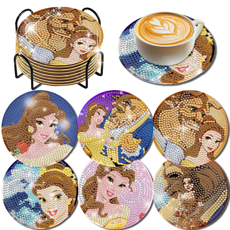 6 pcs set DIY Diamond Painting Coaster | Cartoon