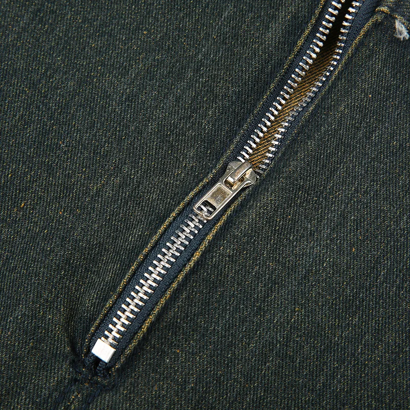 STAR PATCH IRREGULAR SPLIT RAW EDGE MIDI DENIM SKIRT