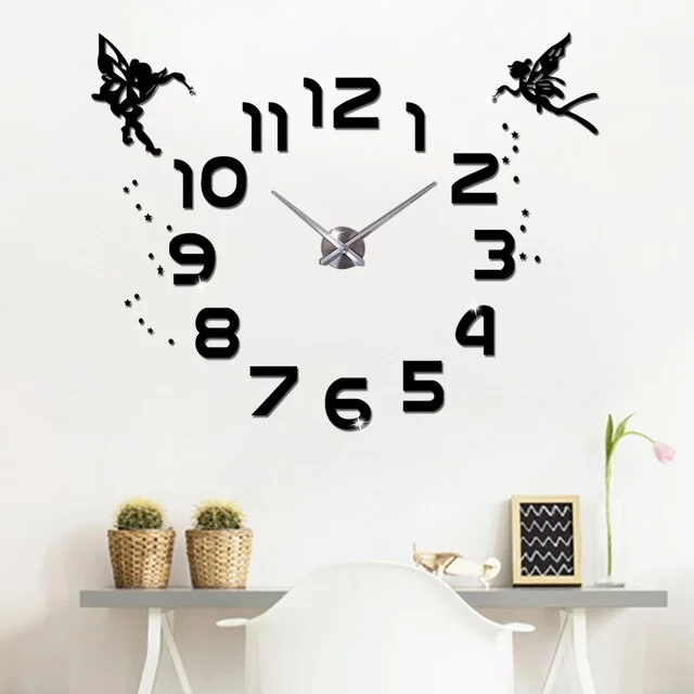 Nigikala 3D DIY Wall Clock Modern Design Silent Big Digital Acrylic ...