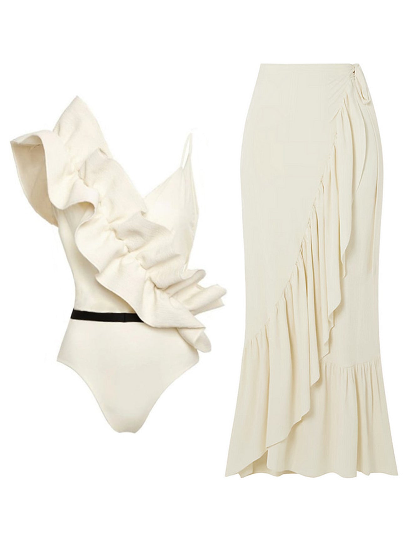 Bride Ruffled Swimsuit Cover Up