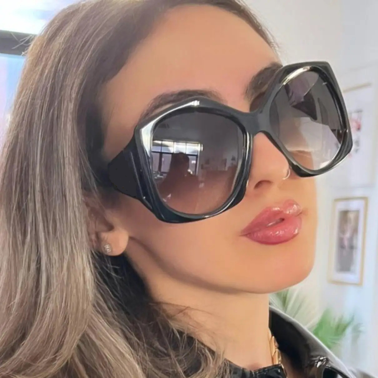 Oversized Square Gradient Sunglasses Vintage Big Frame Women Sun ...