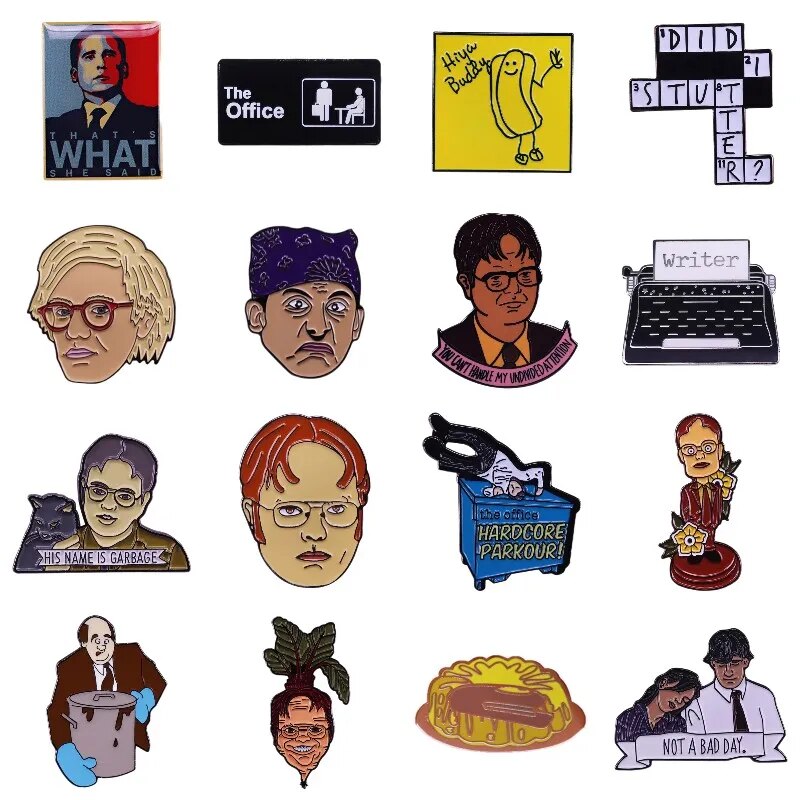 Classic Cartoon Office Enamel Pins Collection Fashion US TV Show ...