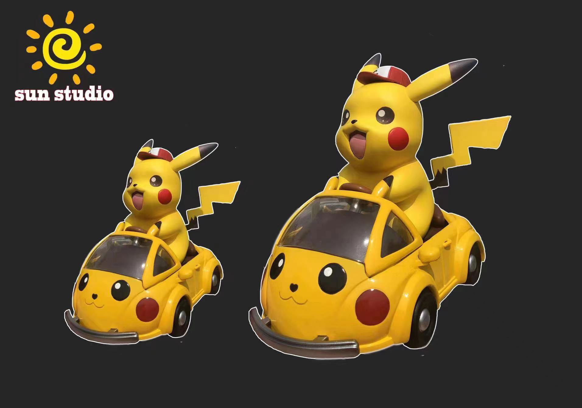 Small & Big Scale Pikachu with Pikachu Car - Pokemon Resin Statue - sun ...