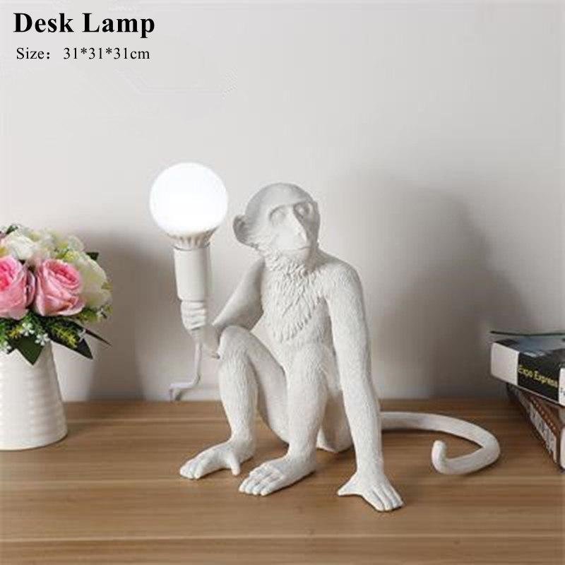 Modern Golden White Resin Monkey Pendant Lamp Suspension luminaire Loft ...