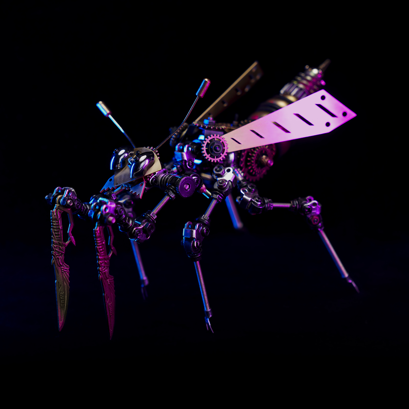 3D DIY Metal Cute Wasp with Head Whisker Kit Mechanical Model Building ...
